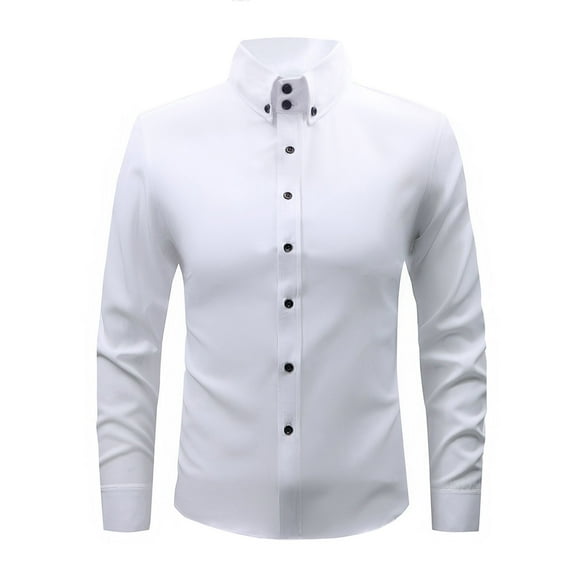 Eltusu Men's Collar Dress Shirts, Button-Up Formal Breathable Stretch ...