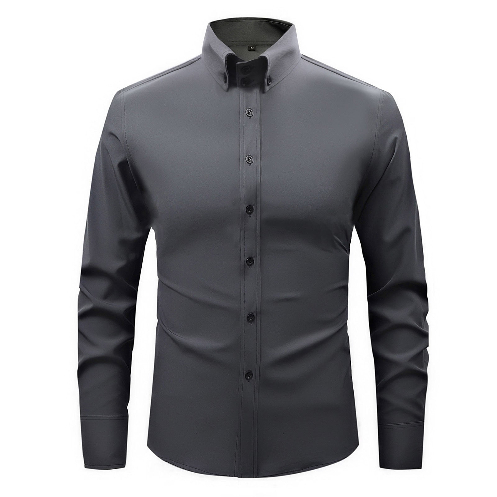 Eltusu Men's Collar Dress Shirts, Formal Breathable Stretch Button-Up ...