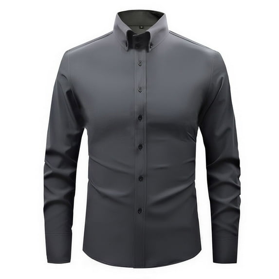 Eltusu Men's Collar Dress Shirts, Formal Breathable Stretch Button-Up ...