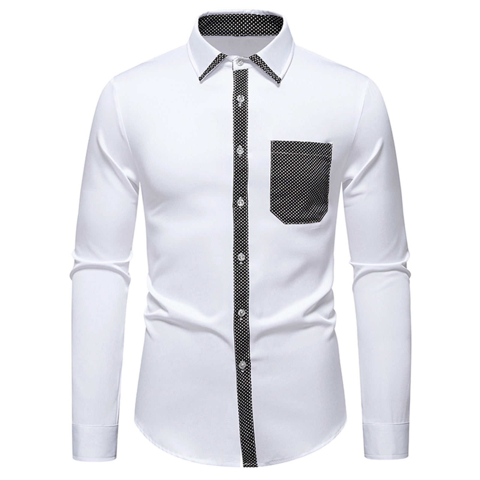 Eltusu Men's Collar Dress Shirts, Regular Fit Business Long Sleeve ...