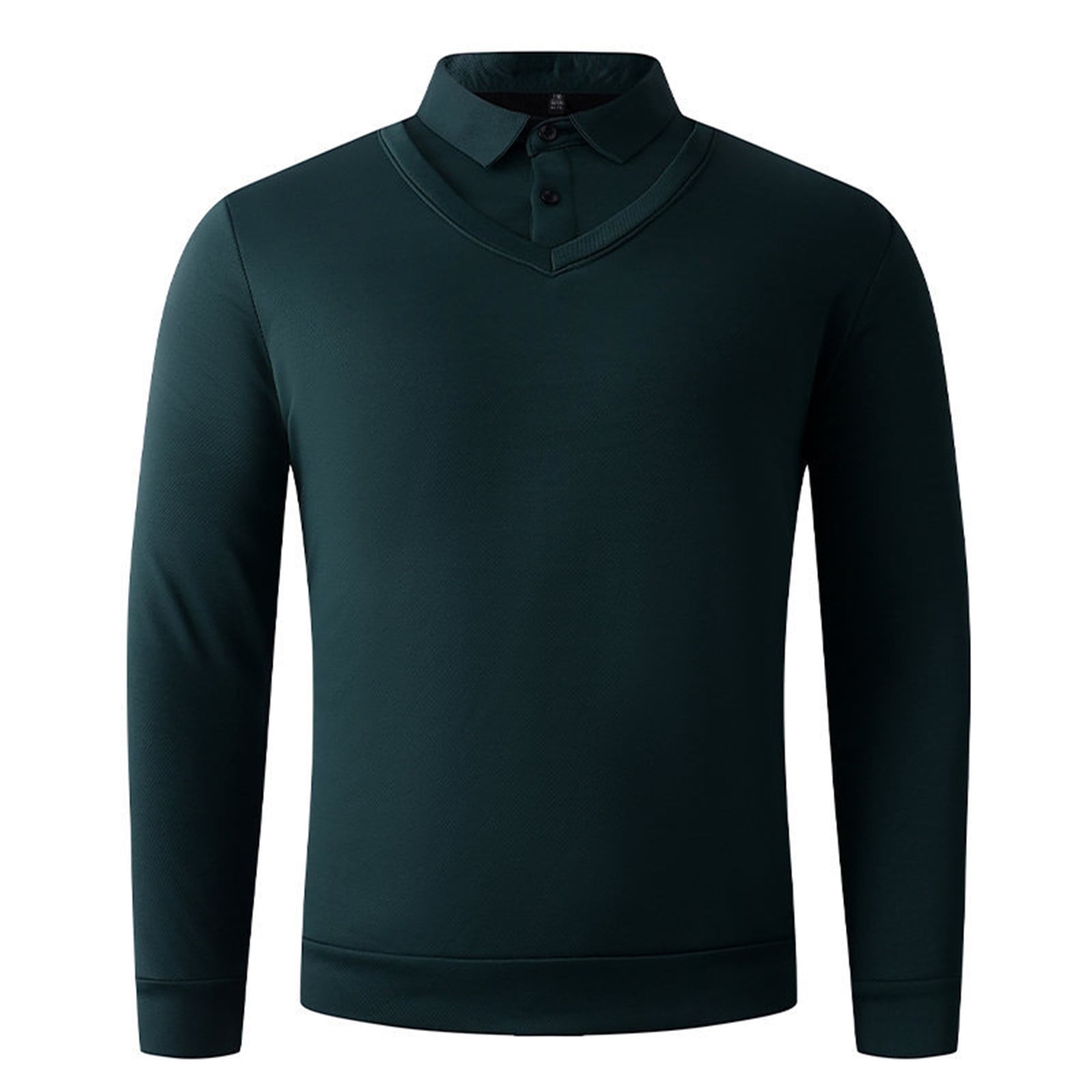 Eltusu Men's Collared Polo Shirts, Button Casual Pullover Business Long ...