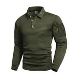 Eltusu Men's Collared Polo Shirts, Comfort Button Pullover Casual Long ...