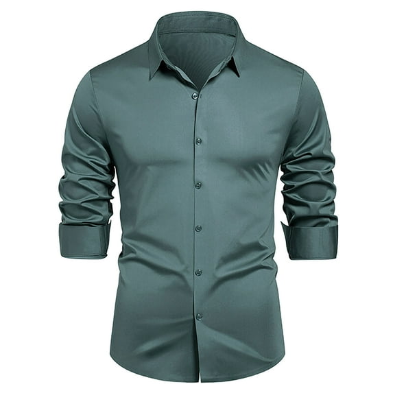 Eltusu Men's Long Sleeve Dress Shirts, Business Lightweight Lapel ...
