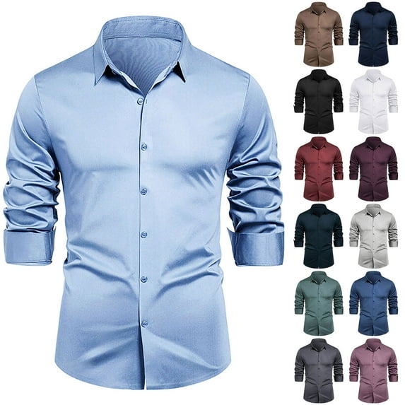 Eltusu Men's Long Sleeve Dress Shirts, Casual Business Lightweight ...