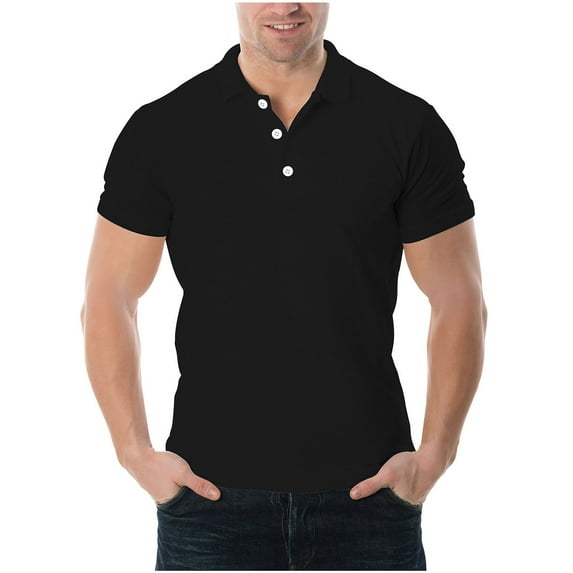 Eltusu Men's Polo Shirts, Pullover Short Sleeve Crewneck Solid Color ...