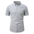 Eltusu Men's Short Sleeve Dress Shirts, Stretch Summer Lapel Collar ...