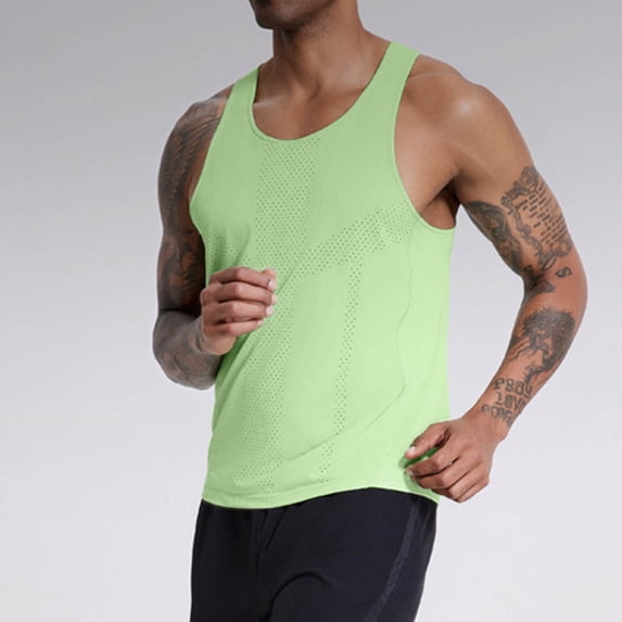 Eltusu Men's Tank Tops, Breathable Training Crew Neck Sleeveless Summer ...