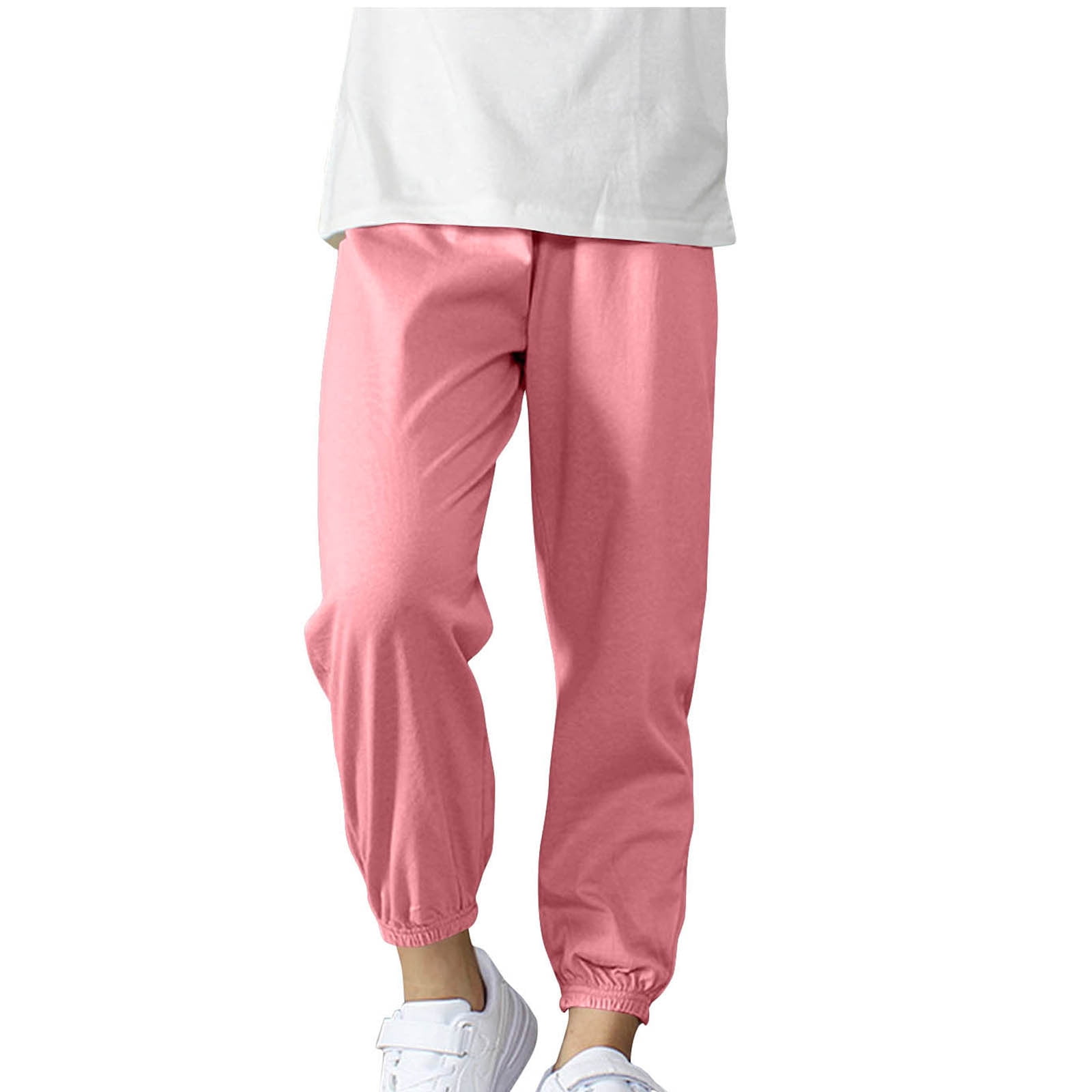 Eltusu Sweatpants for Boys, Cotton Relaxed Fit Elastic Bottom Solid ...