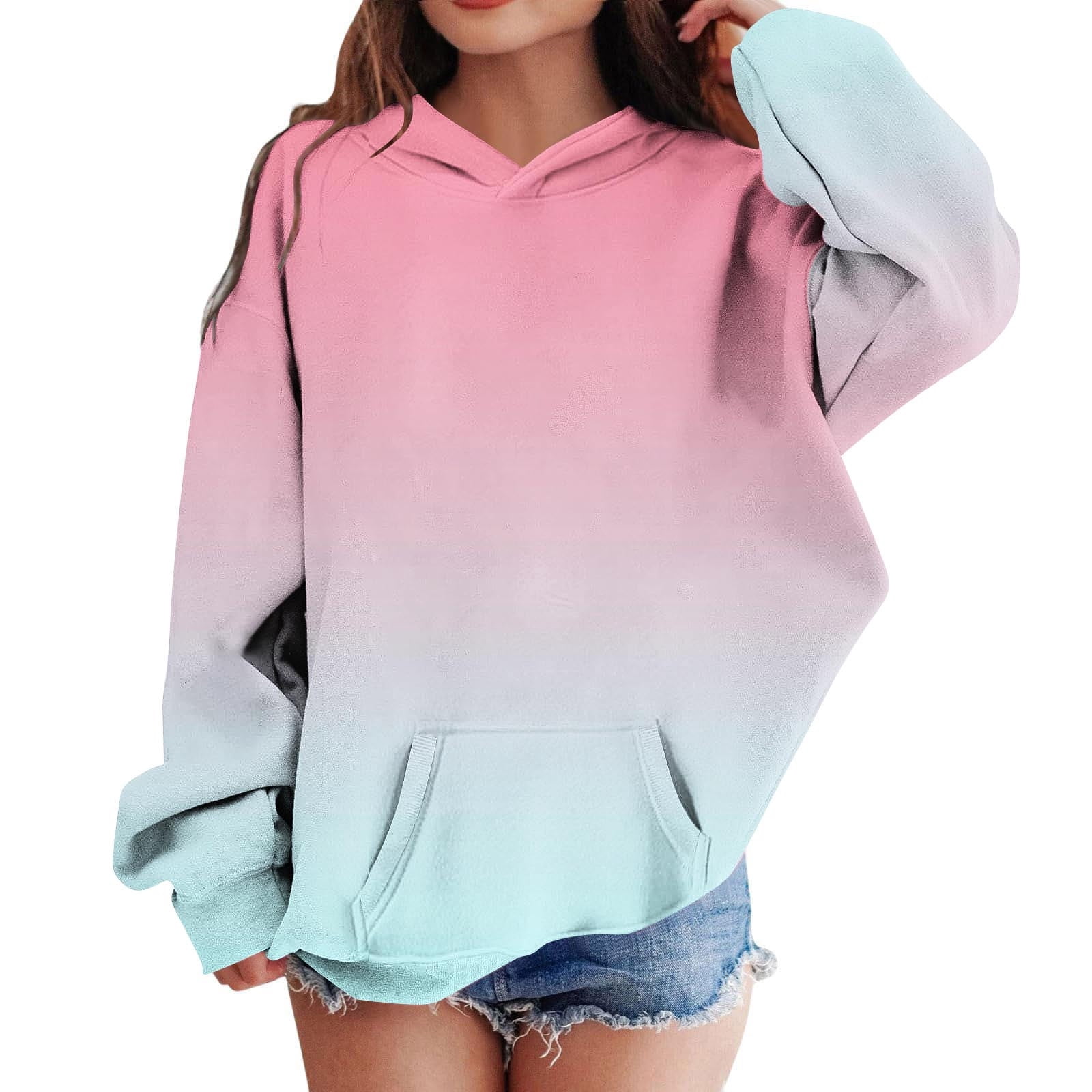 Eltusu Toddler Girls Pullover Hoodies, Casual Long Sleeve Warm Gradient ...