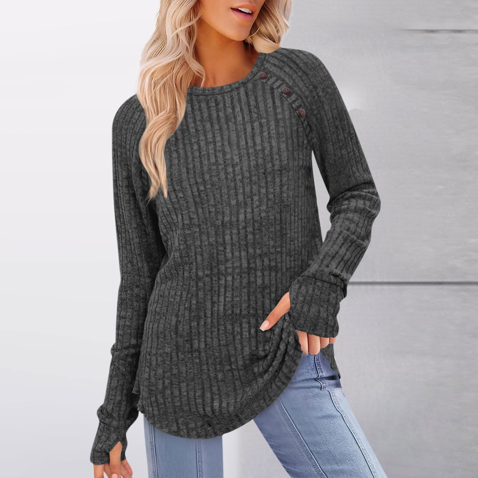 Eltusu Women Base Layer Tops, Warm Pullover Long Sleeve Crew Neck ...