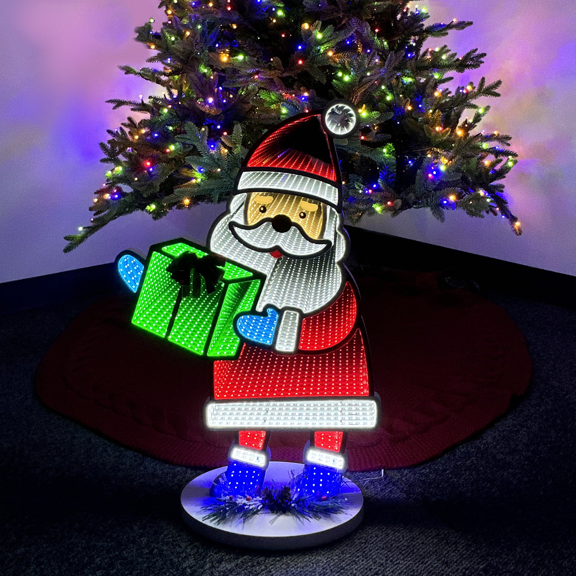 Elumina Decor Santa Infinity Mirror Light with Stand - LED Christmas ...