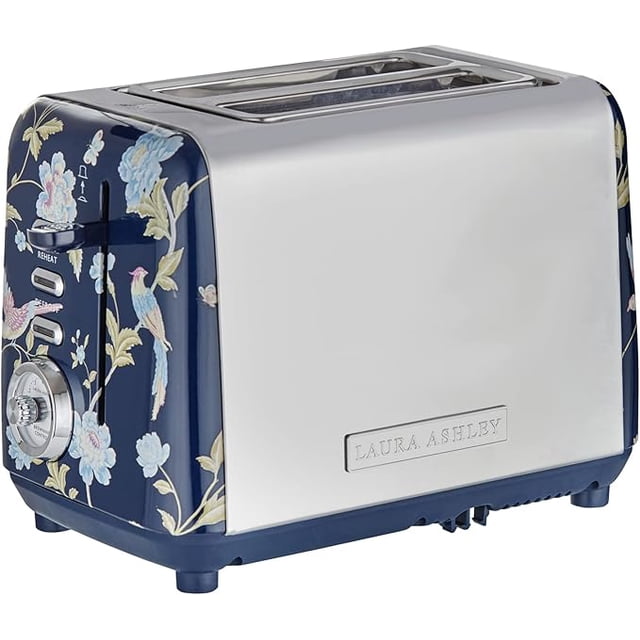 Elveden Navy Stainless Steel 2 Slice Toaster | Multi-Functional Bagels ...
