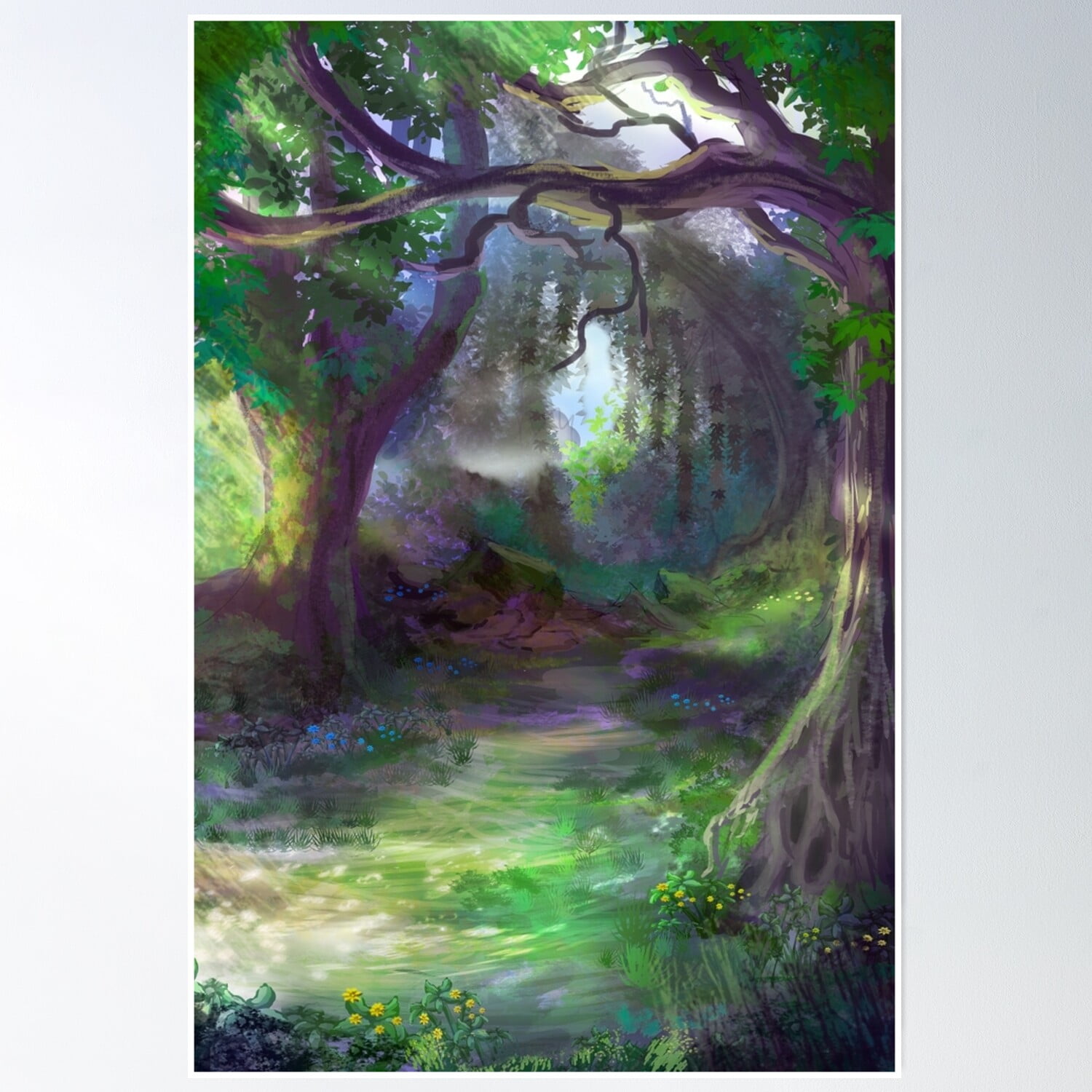 Elven Forest Poster Wall Art, Modern Wall Decor, 24x36 UNFRAMED ...