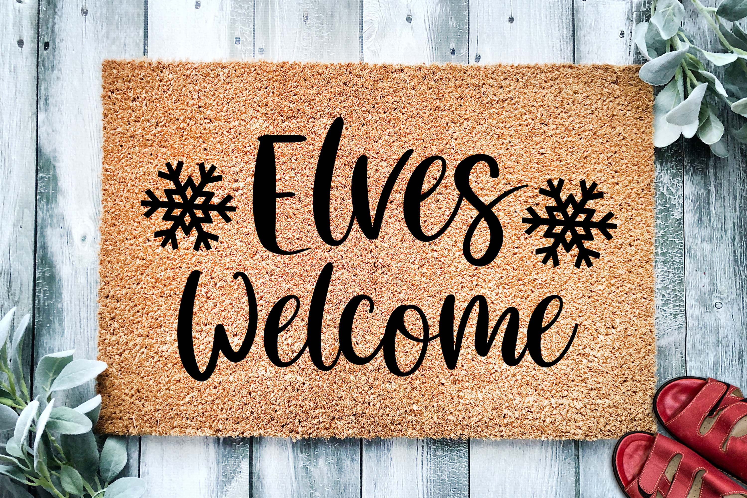 Elves Welcome Christmas Door Mat | Christmas Doormat | Winter ...