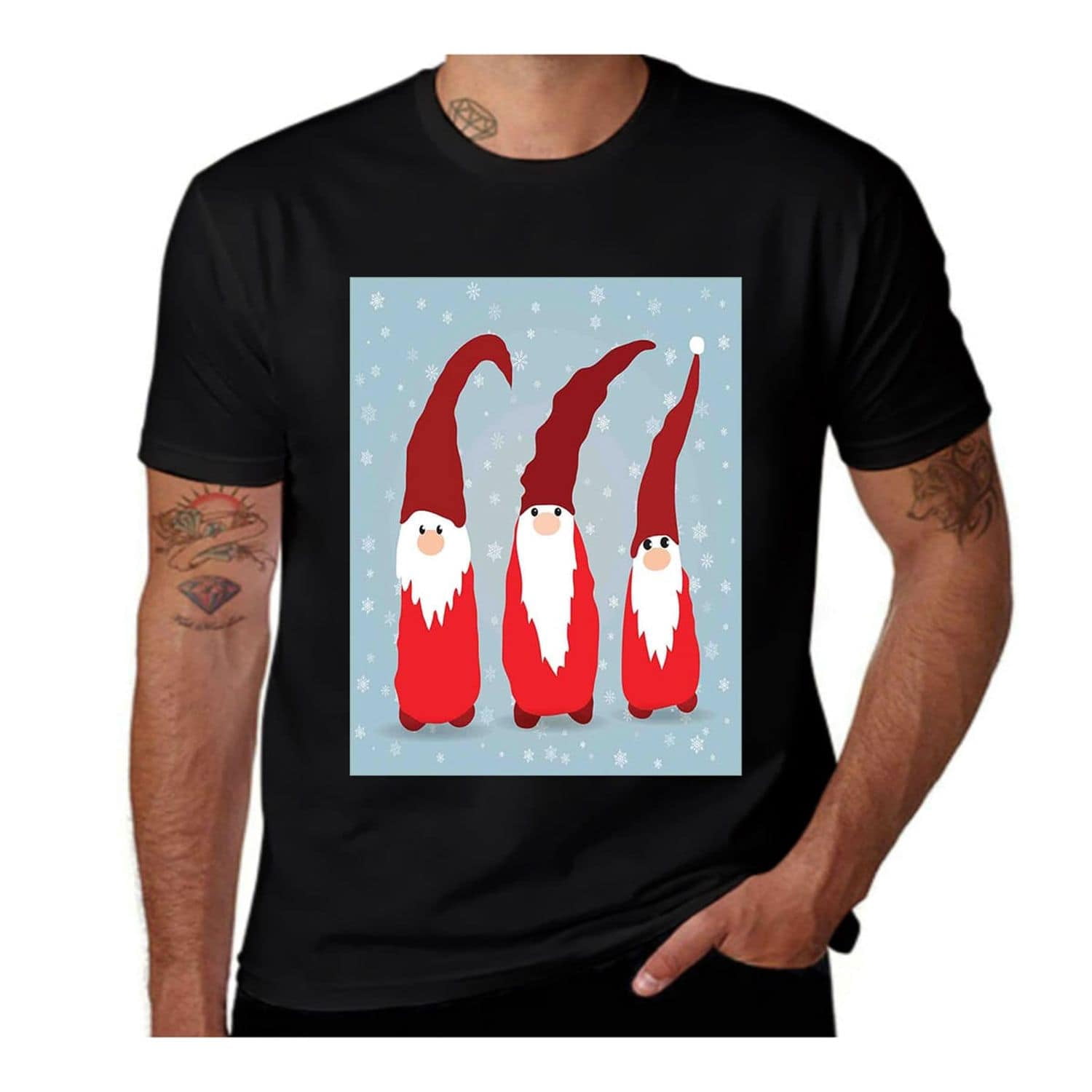 Elves in Santa Clothes Xmas-Gnome-Vermilion-Pale Blue-Ruby- Casual ...