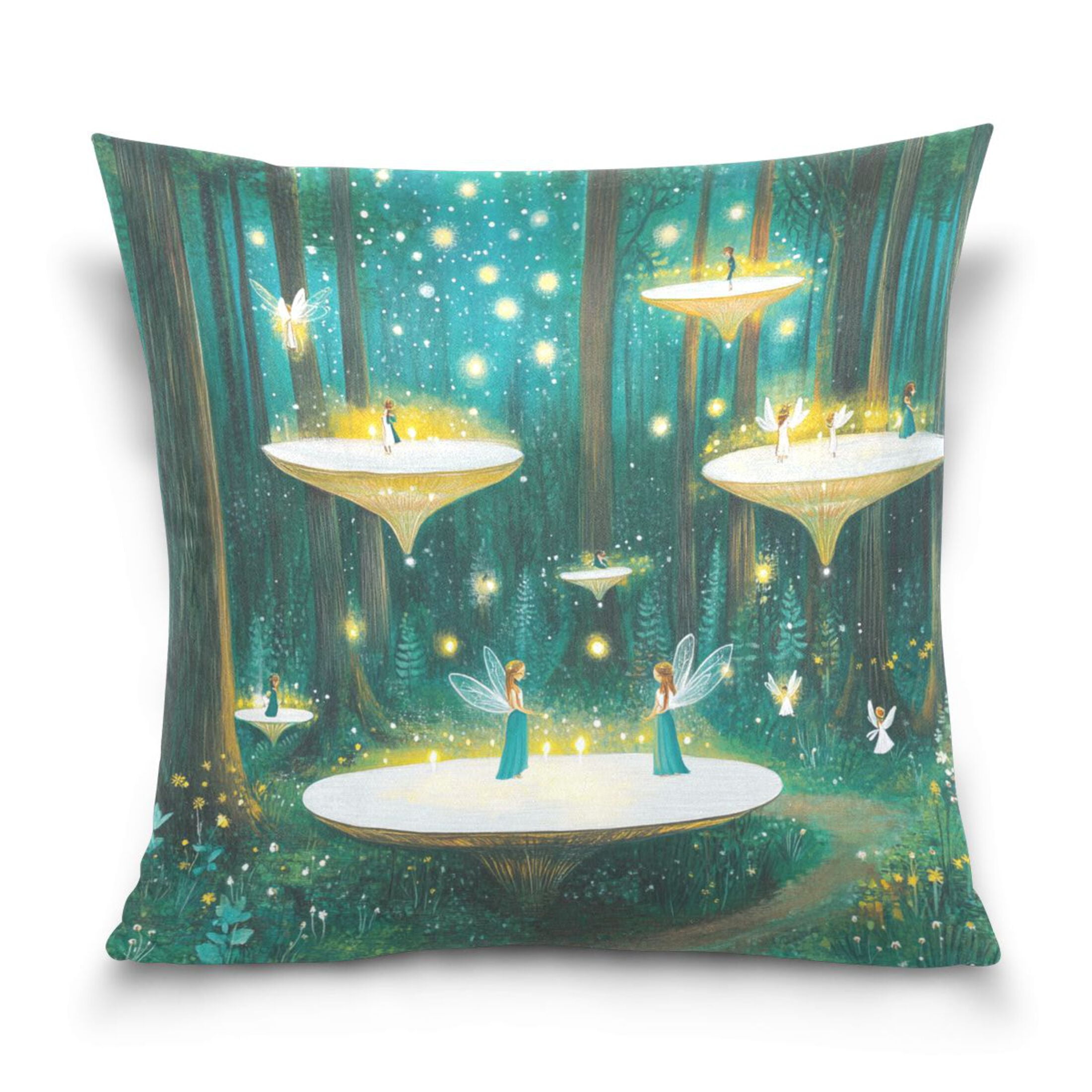 Elves in The Woods 20x20 Inch Plush Velvet Pillowcase Double Sided ...