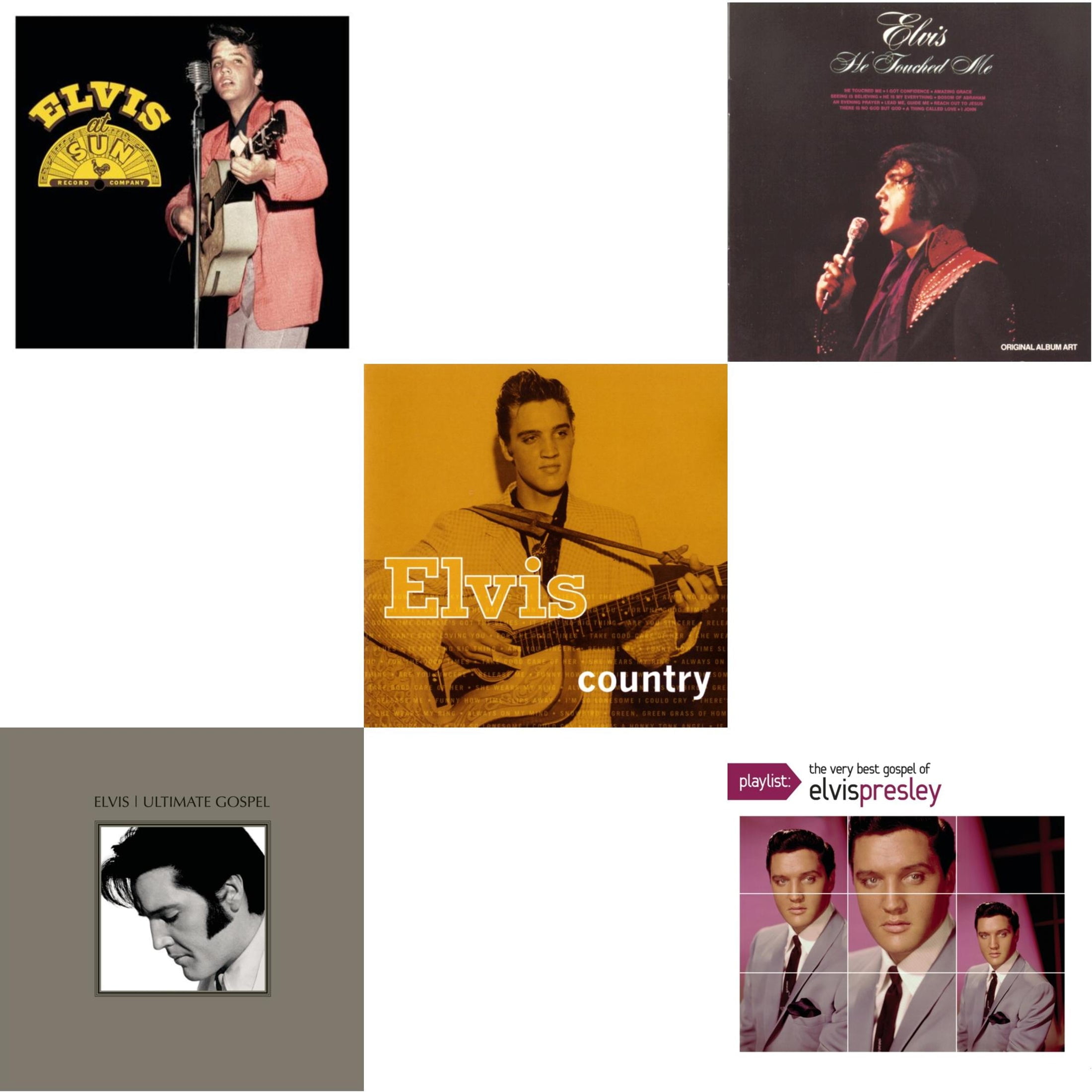 Elvis At Sun & Elvis Ultimate Gospel & Elvis Country & He Touched Me ...