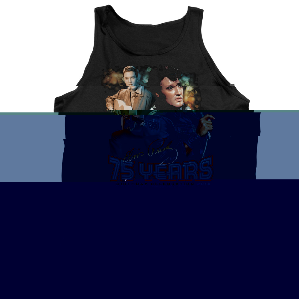 Elvis Presley 75 Years Tank Top Black - Walmart.com