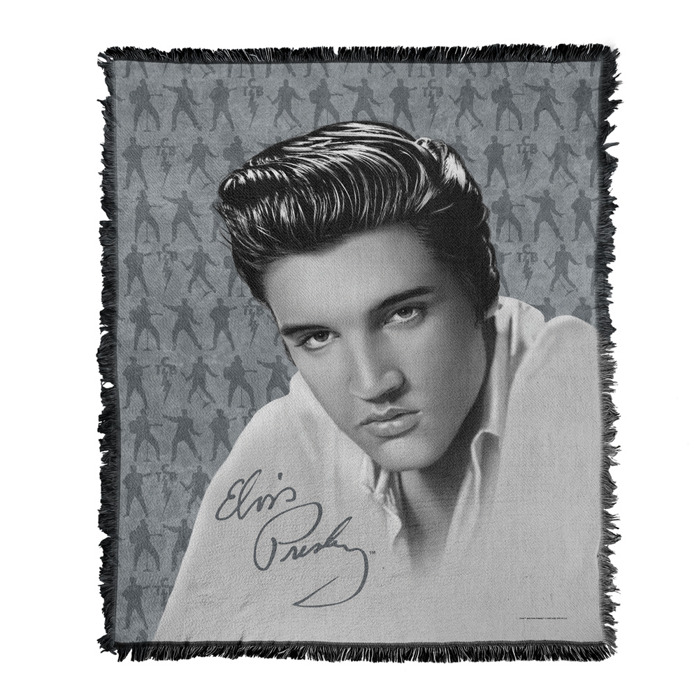 Elvis Presley Blanket, 50'x60' Moves Woven Tapestry Cotton Blend ...