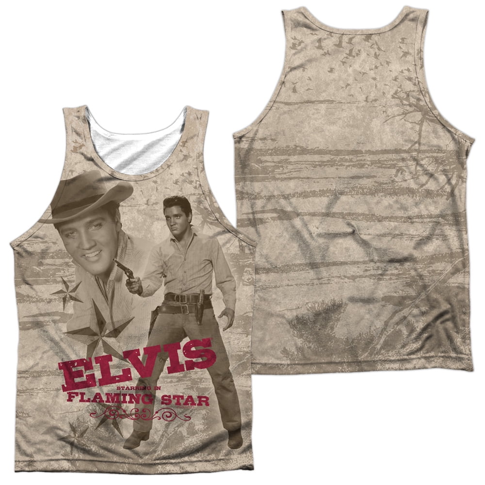 Elvis Presley Flaming Star Officially Licensed Sublimation Adult Tank ...