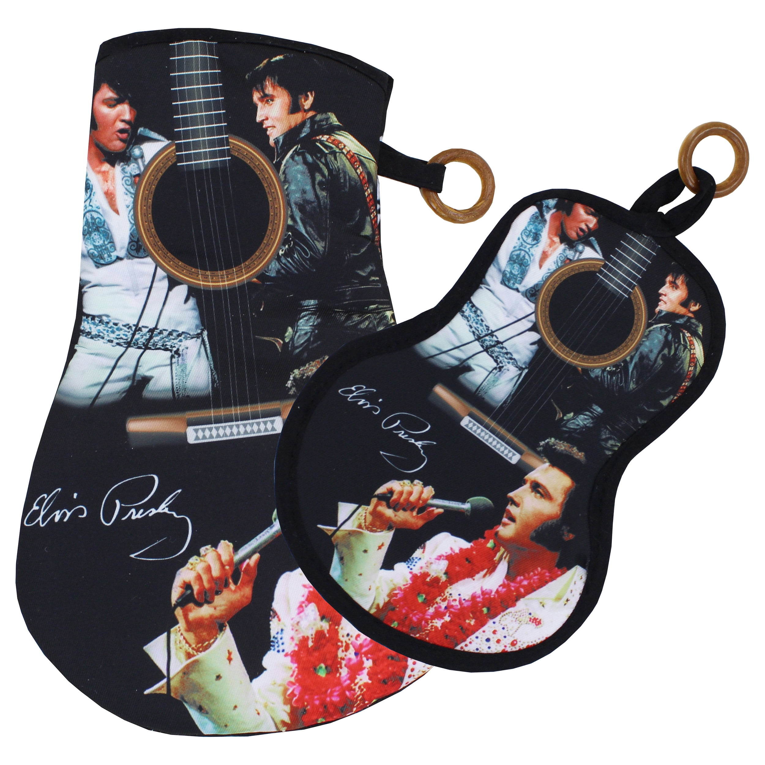 Elvis Presley Guitar Oven Mitt/Pot Holder Set - Walmart.com