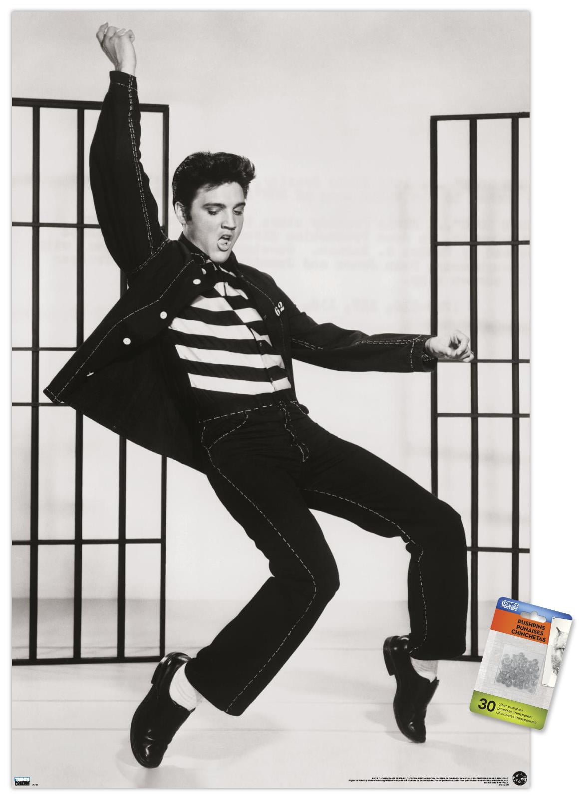 Elvis Presley - Jailhouse Rock Pose Wall Poster with Pushpins, 22.375 ...