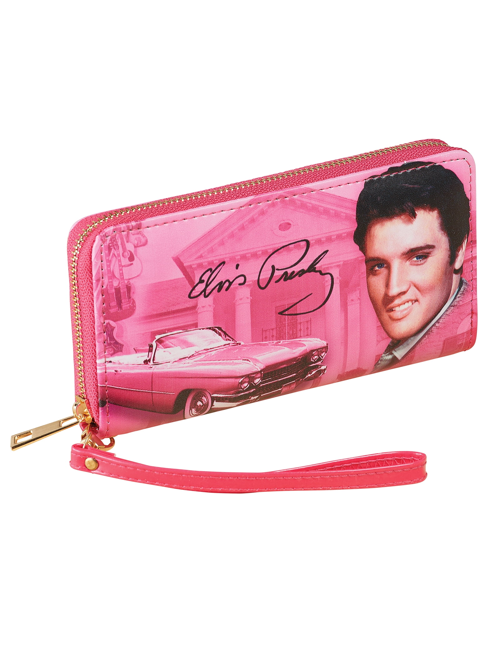 Elvis Presley Pink Cadillac Wrist Wallet with Guitars - Walmart.com