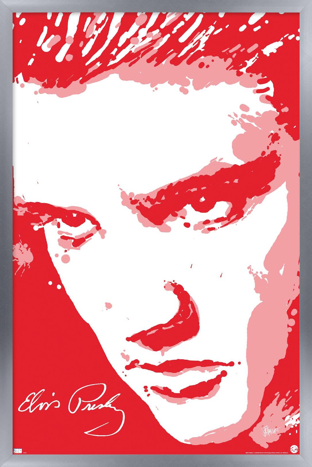 Elvis Presley - Red Wall Poster, 14.725" x 22.375" Framed - Walmart.com
