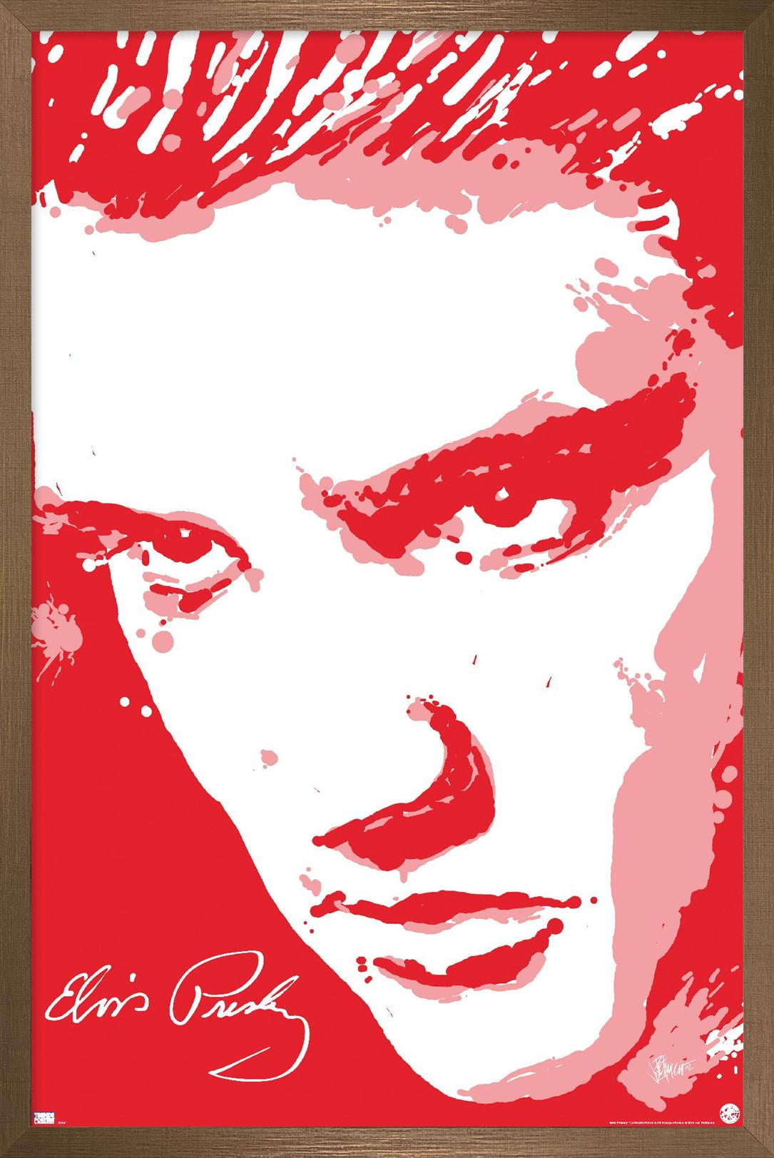 Elvis Presley - Red Wall Poster, 22.375" x 34" Framed - Walmart.com