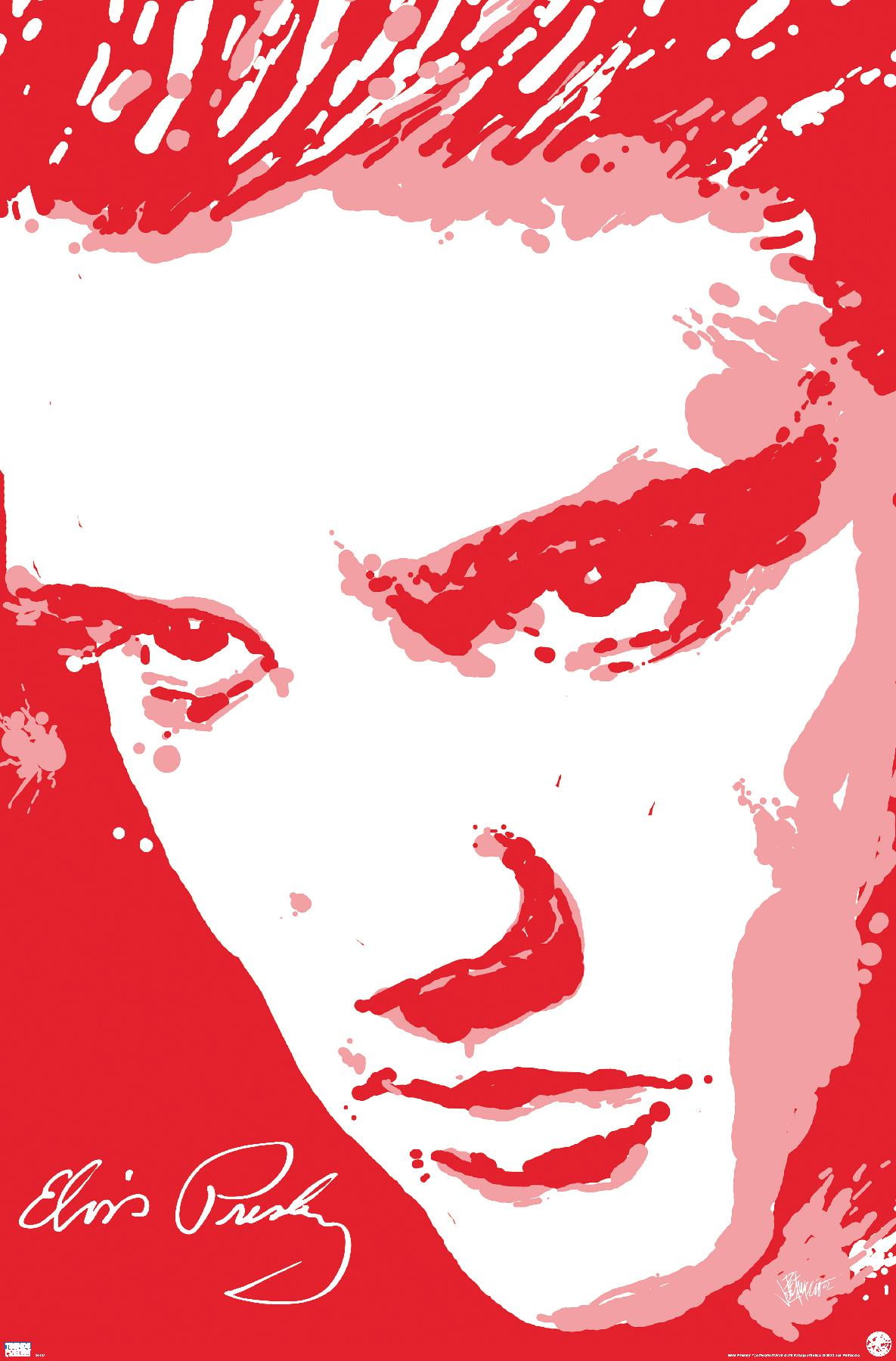 Elvis Presley - Red Wall Poster, 22.375" x 34" - Walmart.com