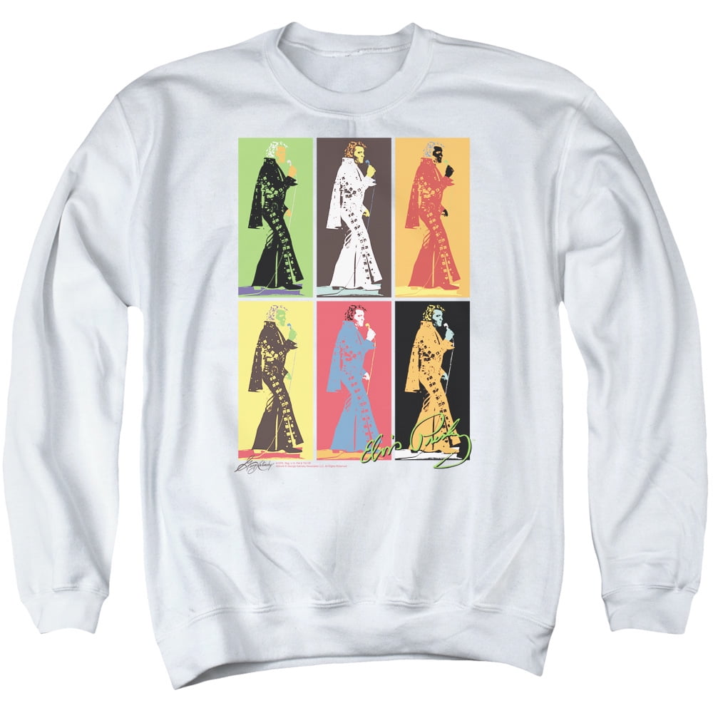Elvis Presley Retro Boxes Crewneck Sweatshirt White - Walmart.com