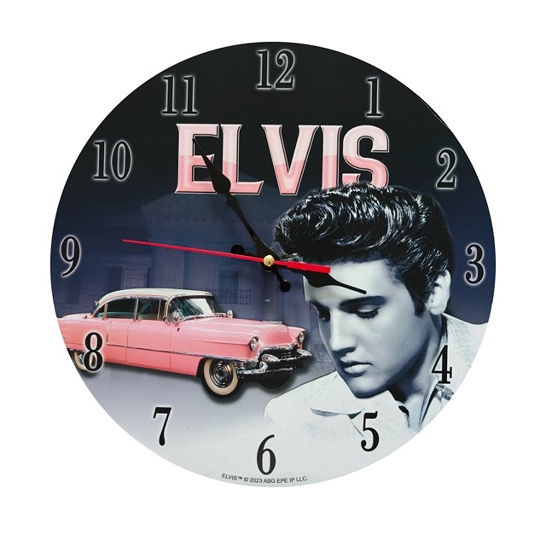 Elvis Presley Round wall clock 11.75” Elvis pink caddy - Walmart.com
