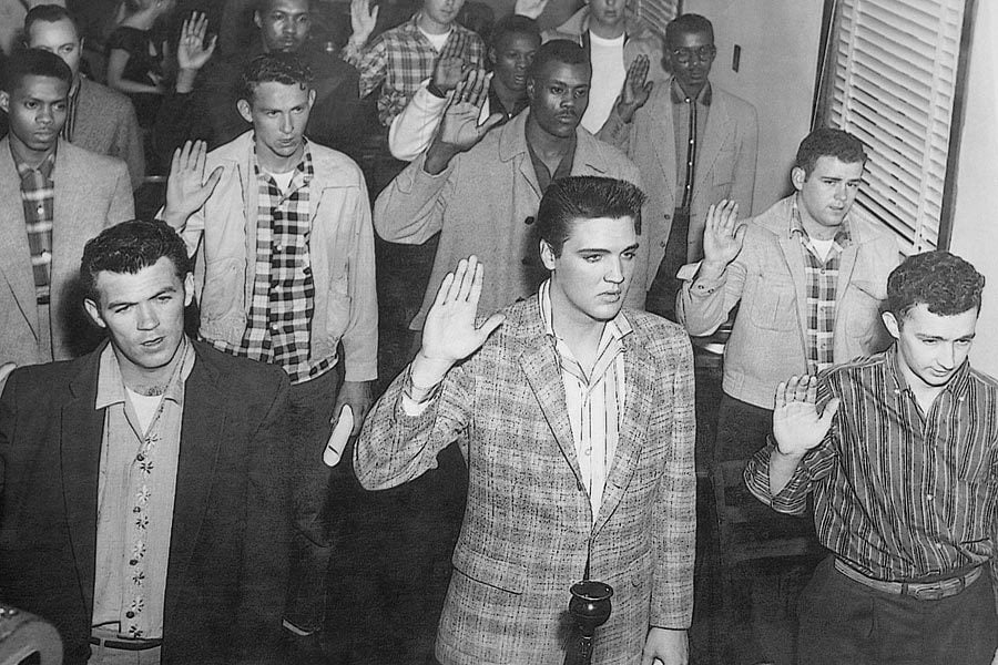 Elvis Presley at Army Induction Ceremony 1958 - 24x36 Inch Glossy ...