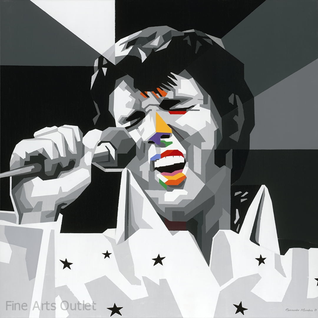 Elvis Presley by G. Mendez - Embellished Giclee - Size: 48"L x 48"W x 2 ...