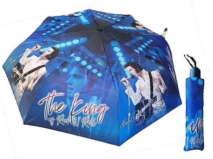 Elvis Presley in white jumpsuit Blue stick umbrella E8946 - Walmart.com