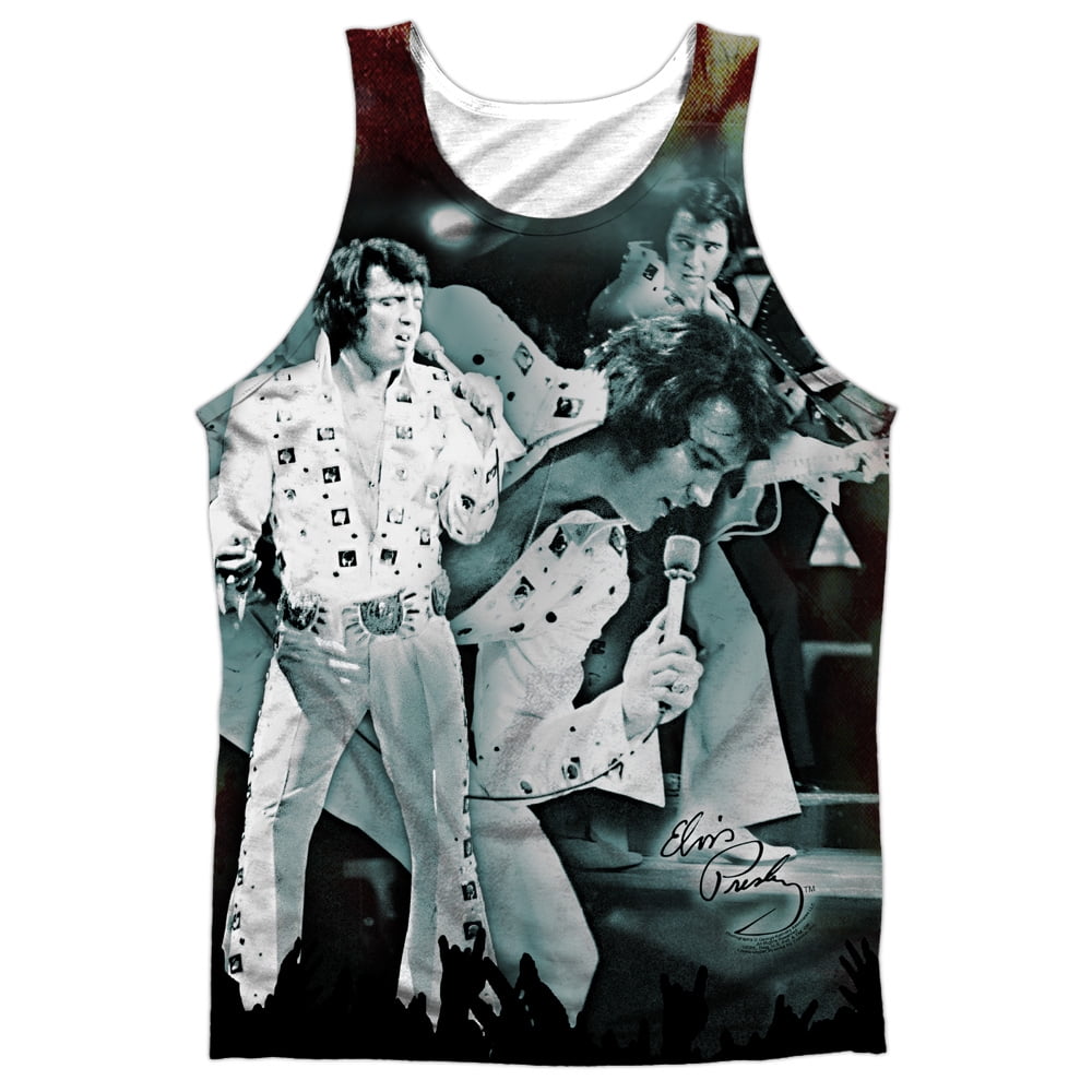 Elvis Presley/now Playing-adult 100% Poly Tank Top-white-lg - Walmart.com