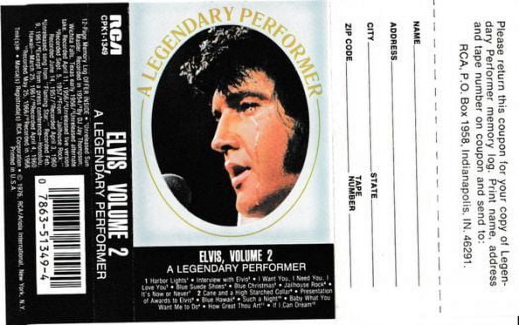 Elvis - Volume 2 - A Legendary Performer (Music Cassette) - Walmart.com