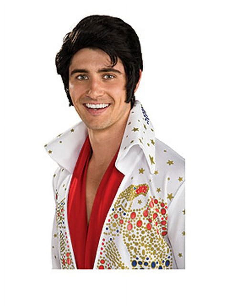 RUBIES II Elvis Black Costume Wig with Styled Hair, for Adults ...