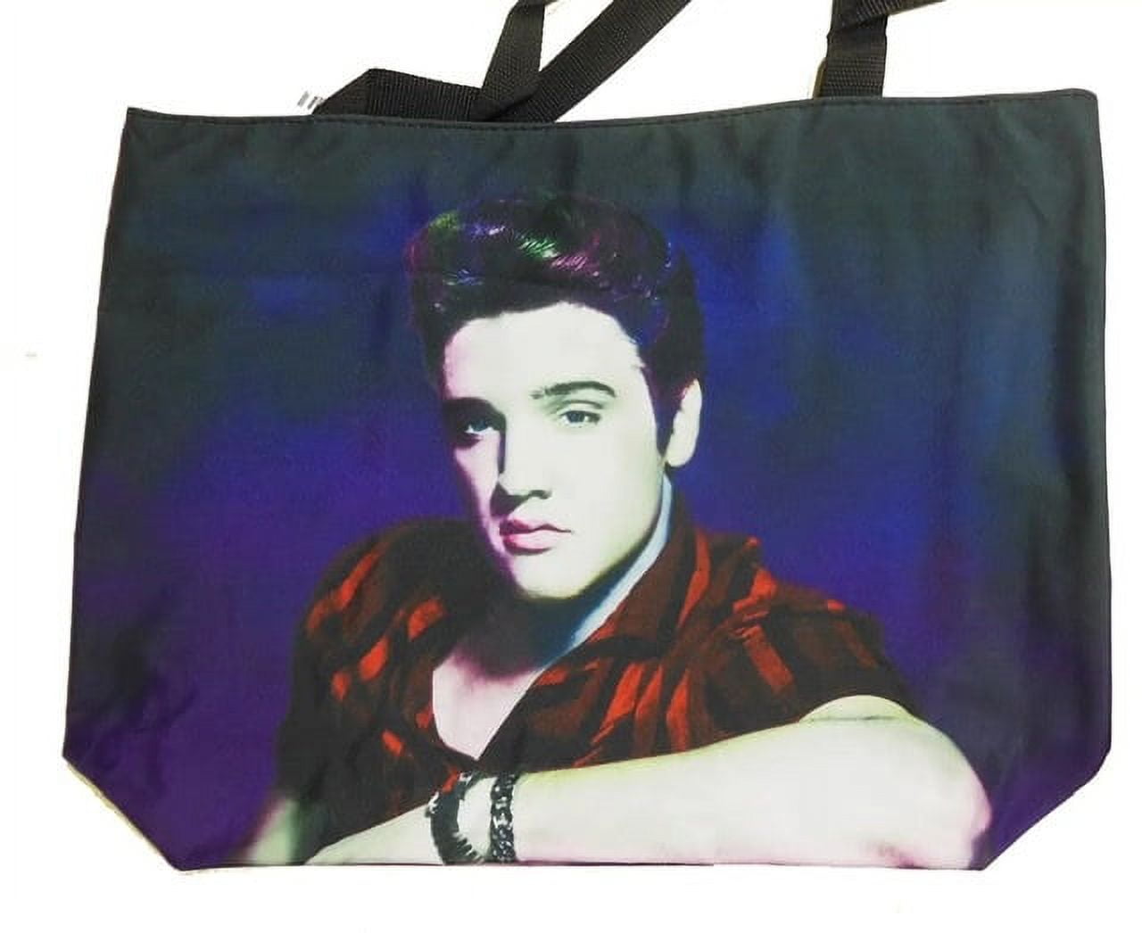 Elvis in red flannel blue zipper tote bag E8929 - Walmart.com