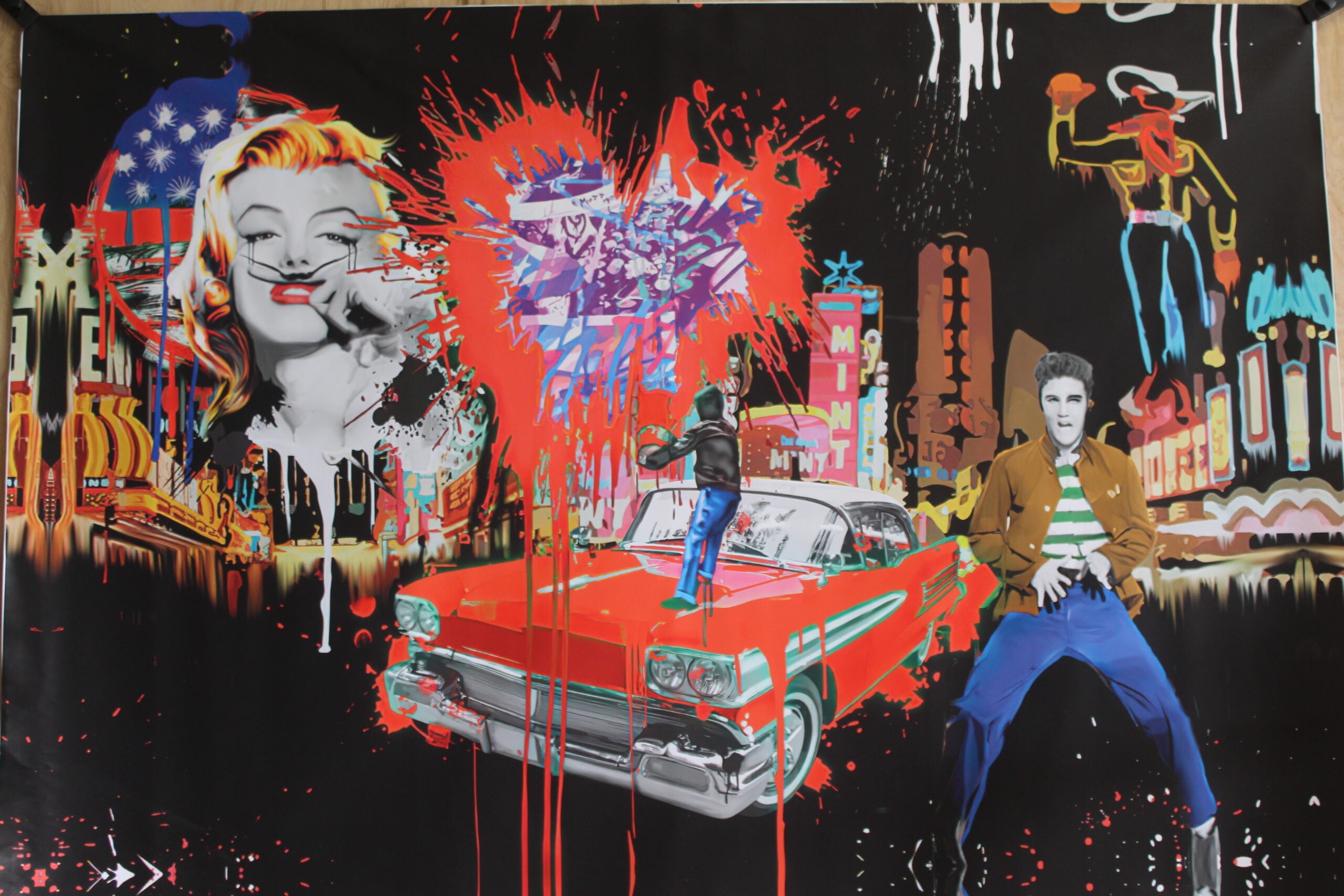 Elvis with a splash a Marc Rudinsky Replica, a Giant Unstretched Canvas ...