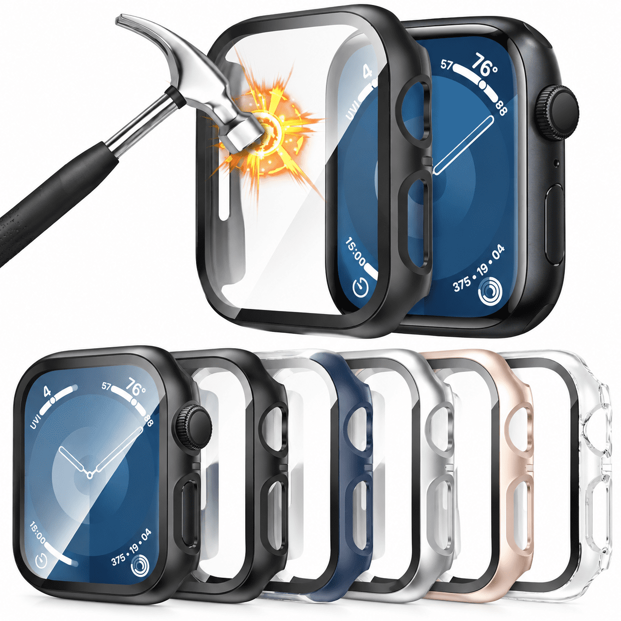 Elvoria [6 Pack] Case for Se 3/Se 2Nd Gen Series 6 5 4 Se 44Mm Screen ...