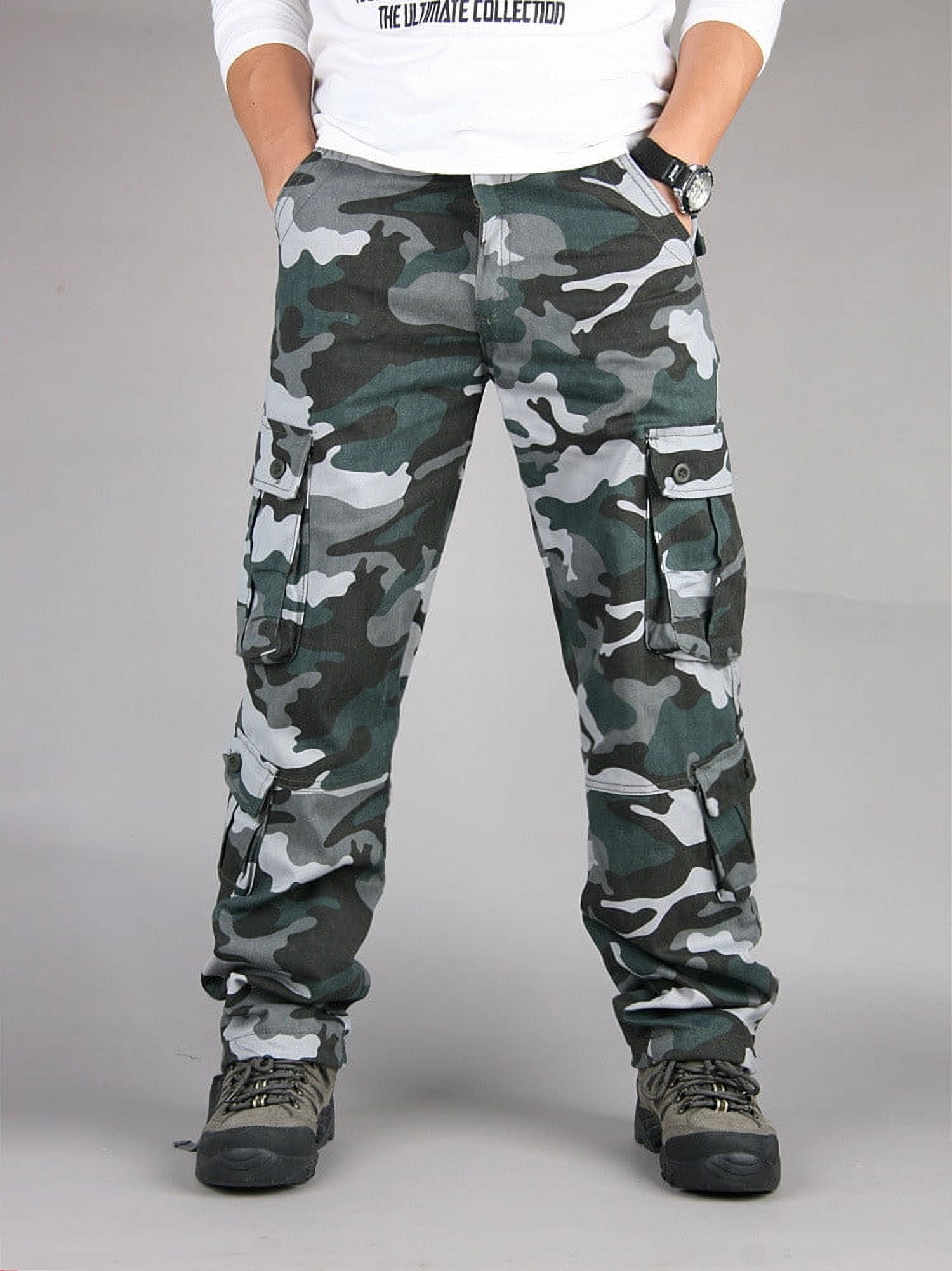 Elvqul Big and Tall Mens Pants Cargo Casual Pants for Men With Pockets ...