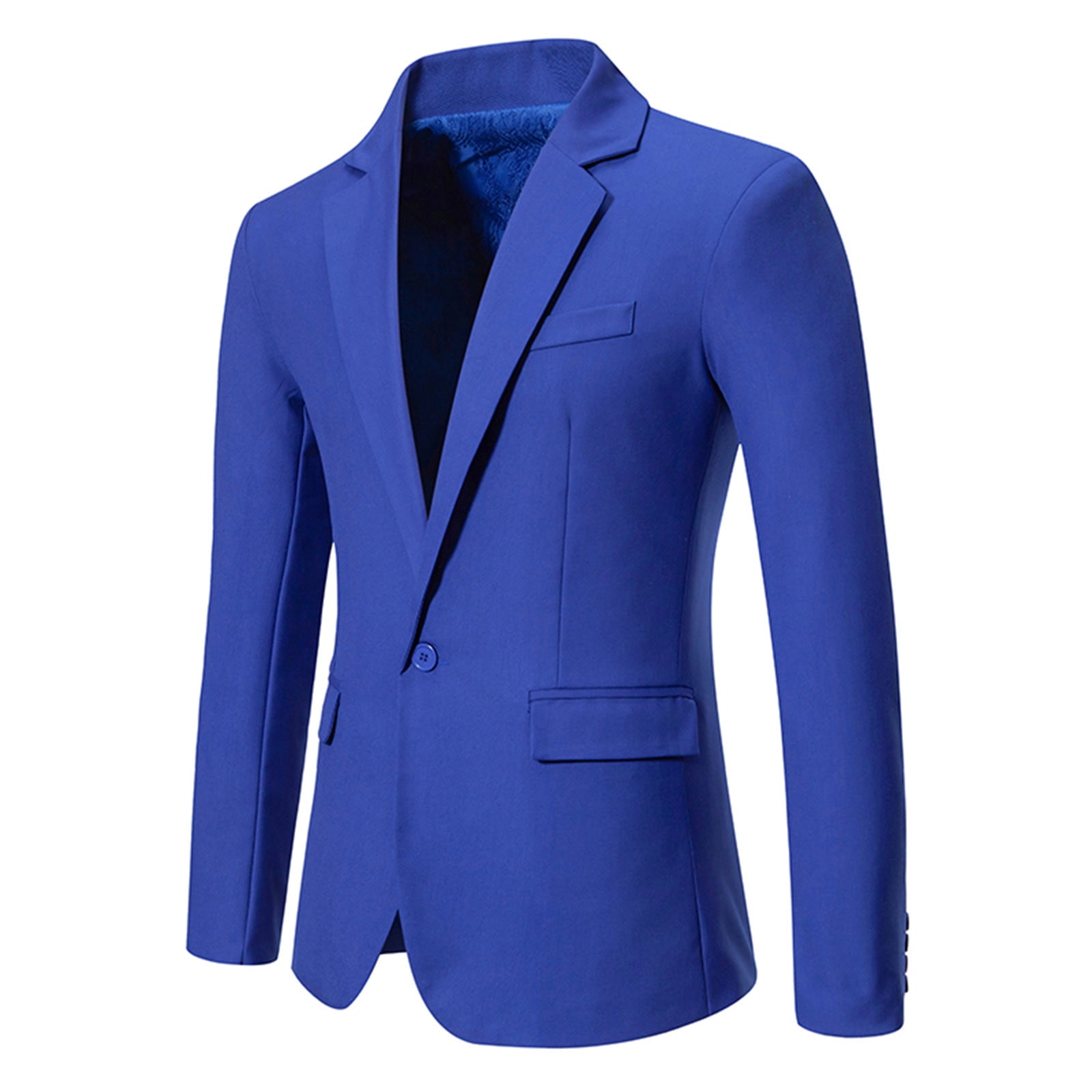 Elvqul Blue Blazers Men Turn Down Collar Slim Fit Big and Tall Mens ...