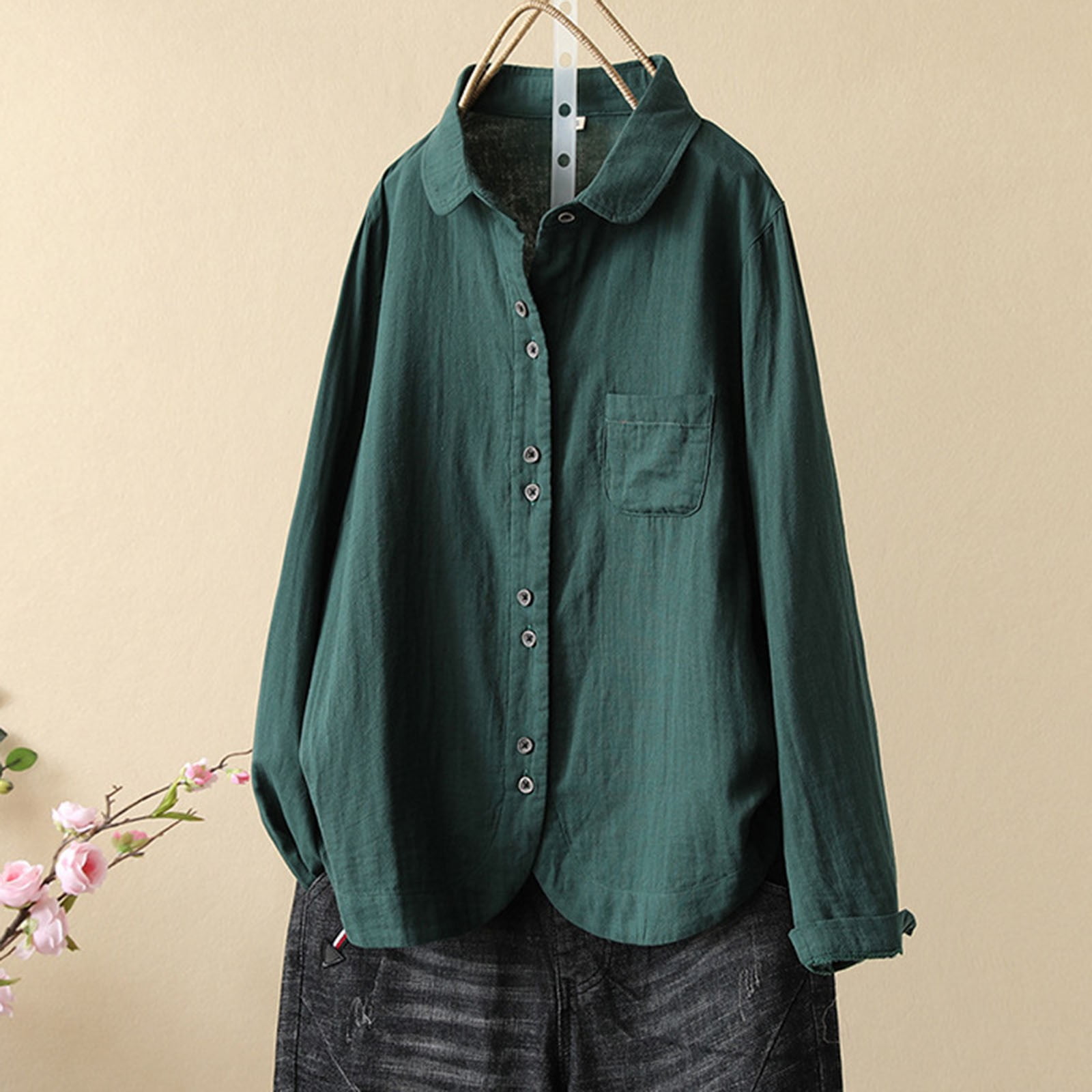 Elvqul Button up Shirts for Women Long Sleeve Cotton Blouses for Women ... Elvqul Button up Shirts for Women Long Sleeve Cotton Blouses for Women ...