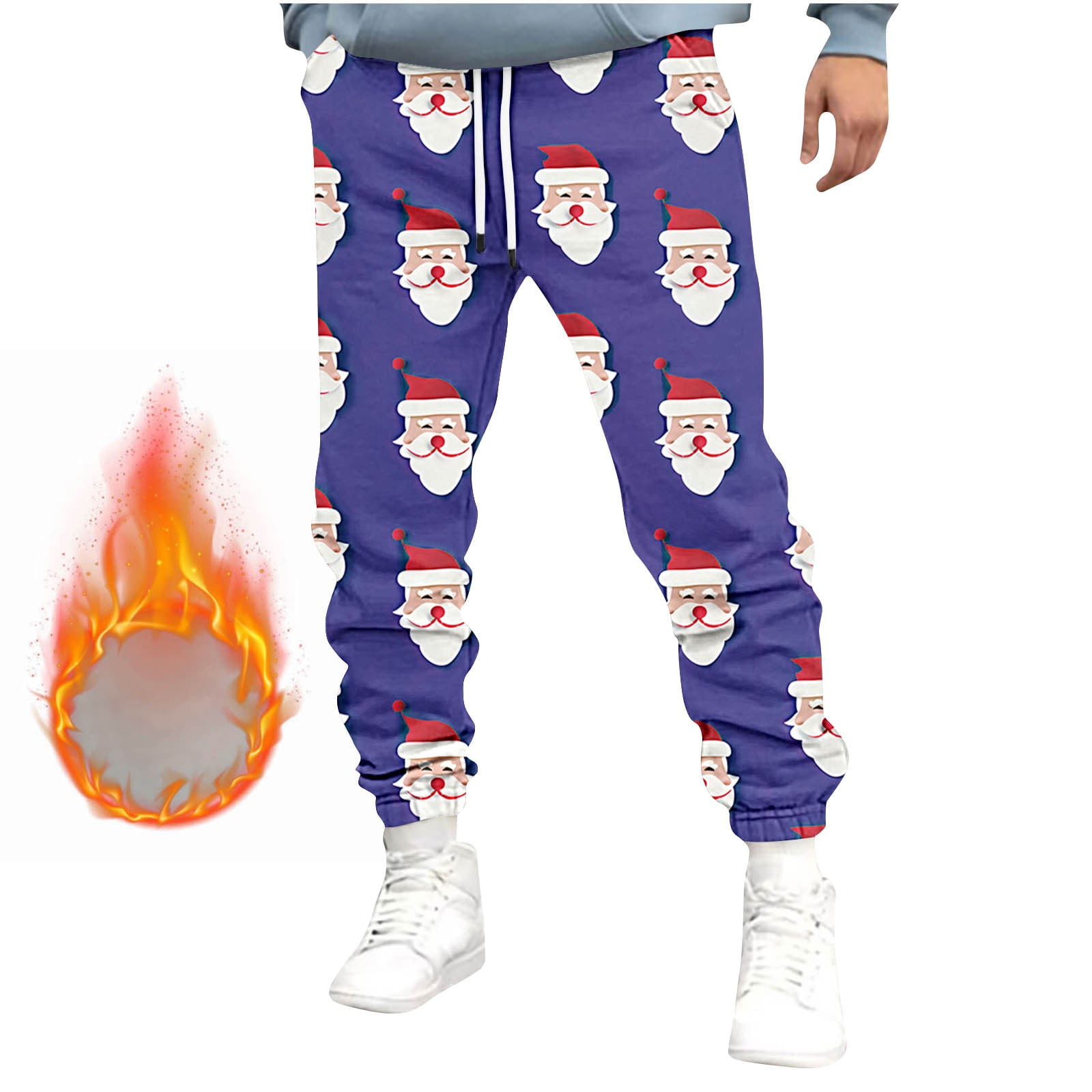 Elvqul Christmas Sweatpants for Men Straight-Leg Drawstring Pullover ...