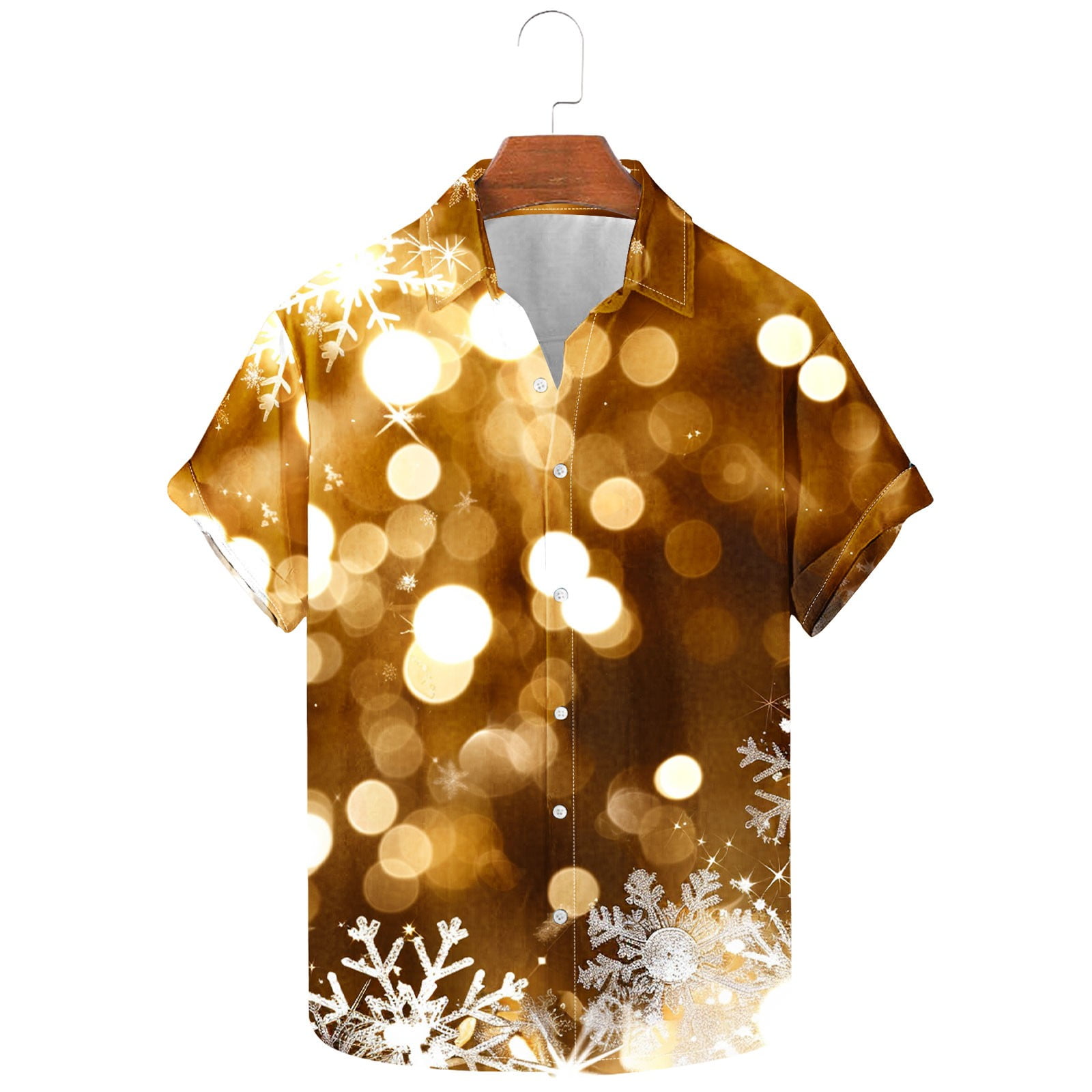 Elvqul Cute Shirts for Men Button up Christmas Graphic Mens Shirts ...