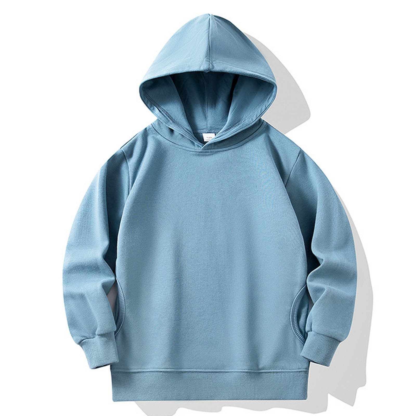 Elvqul Girls Light Blue Sweatshirts with Pocket Hooded Tops Pullovers ...