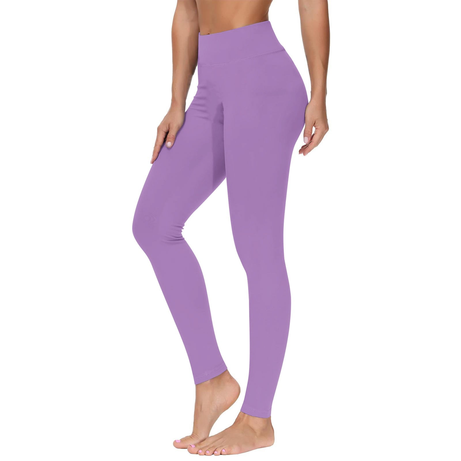 Elvqul Gym Leggings for Women Purple Stretch Pants Workout Lounge ...