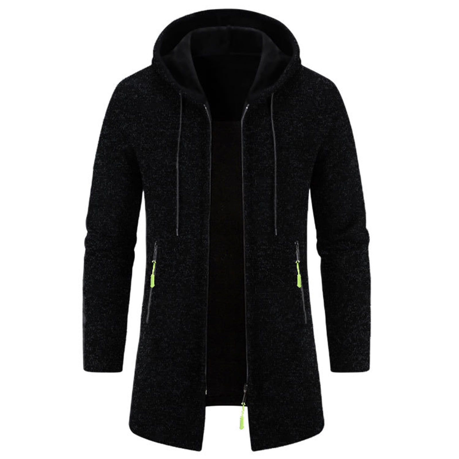 Elvqul Jackets for Men Black Winter Zipper Clearance Peacoat Hooded ...