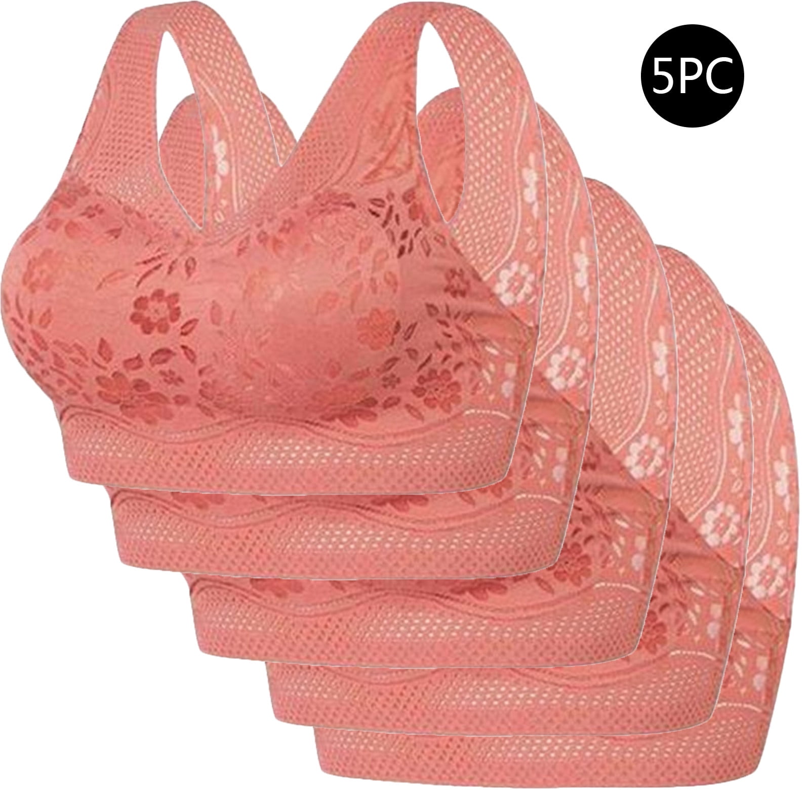 Elvqul Lightweight Bras Women Standard Straps Comfort Seamless Red ...